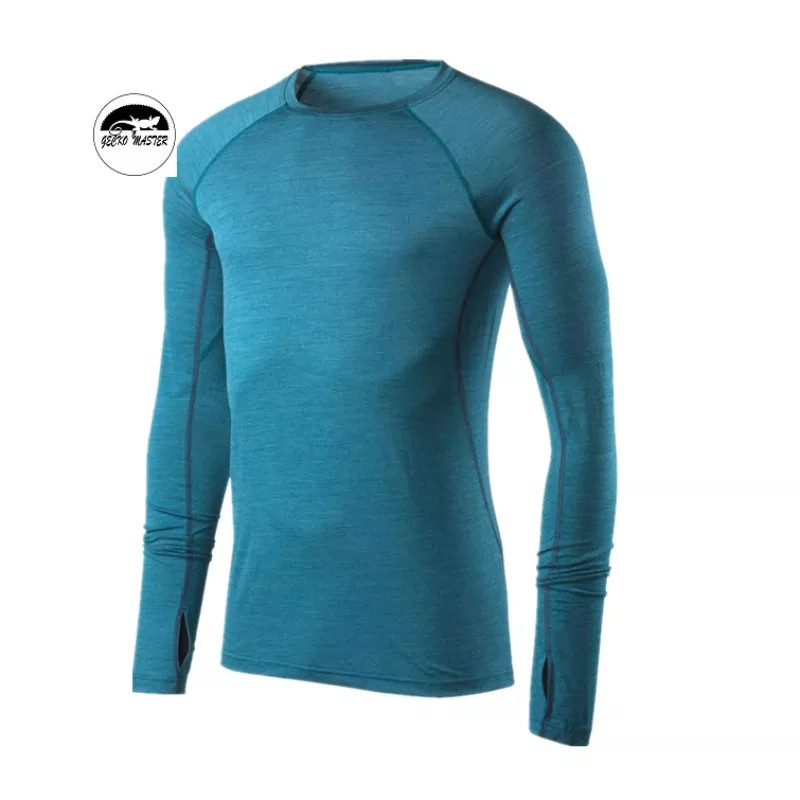 Merino wool base layer GECKO MASTER long sleeve crew neck men’s long ...